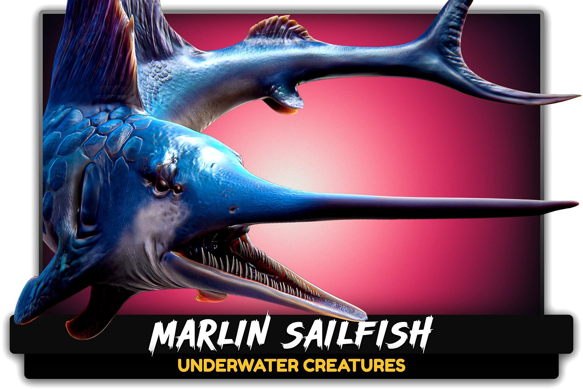 Fish low poly model / Marlin Sailfish lowpoly fish / ocean horror ...