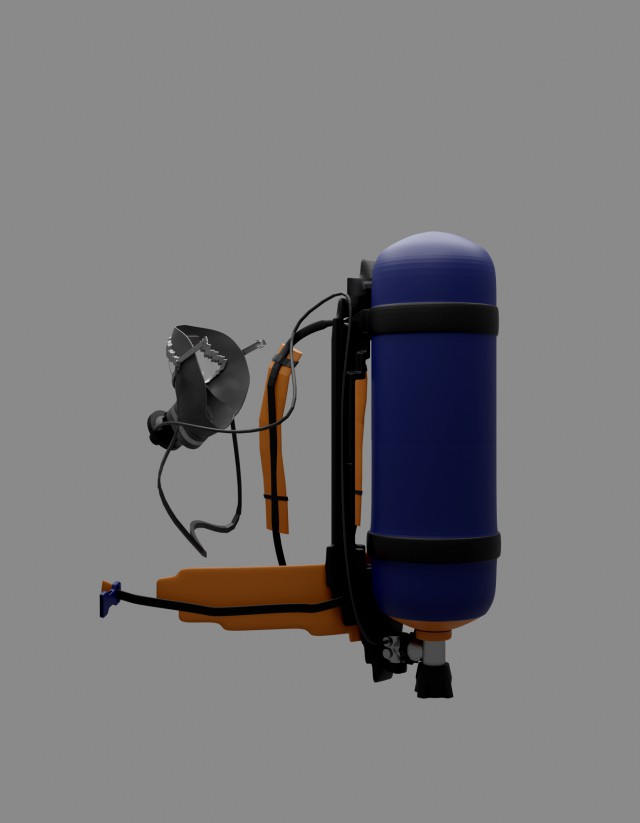 A self-contained breathing apparatus SCBA 3d model