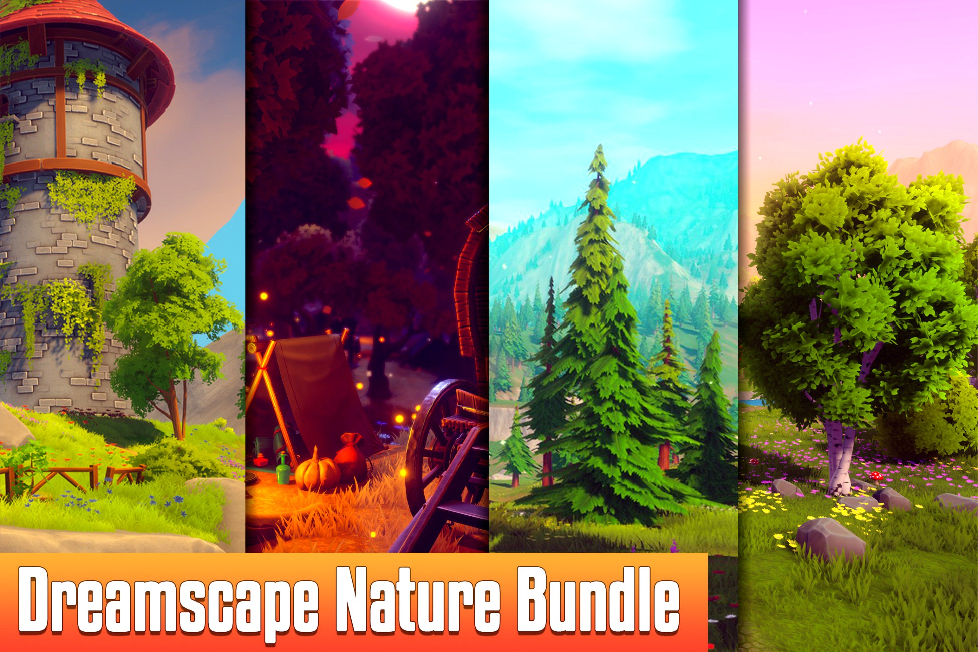 Dreamscape Nature Bundle - Stylized Open World Environment 3d model