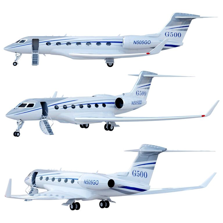 Gulfstream G500 aircraft (332025) 3d model