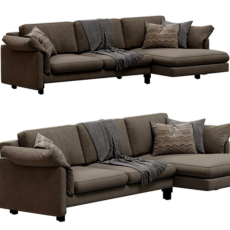 Sofa With Chaise Longue Meridien (331897) 3d model