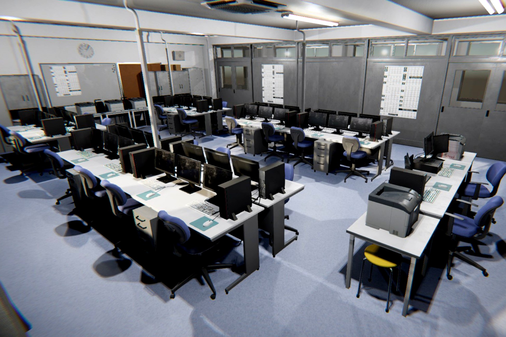 Japanese School Computer Classroom 3d model