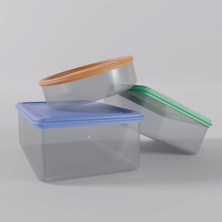 Plastic container tupperware set - 3 sizes (318335) 3d model