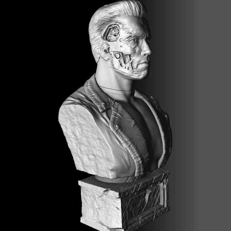 Terminator. T-800. Cyborg bust. (176362) 3d model