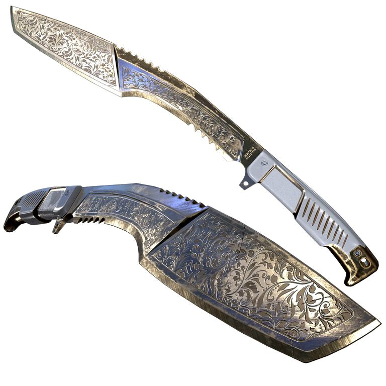 KH Kukri Gold version machete (167785) 3d model