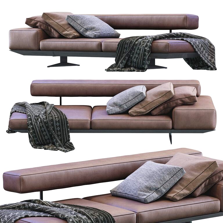 Sofa Wing Leather By Flexform (137423) 3d model