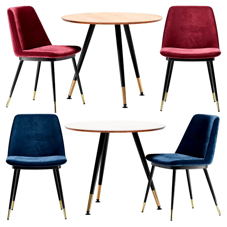 Melissa dining chair and Messi table (130378) 3d model