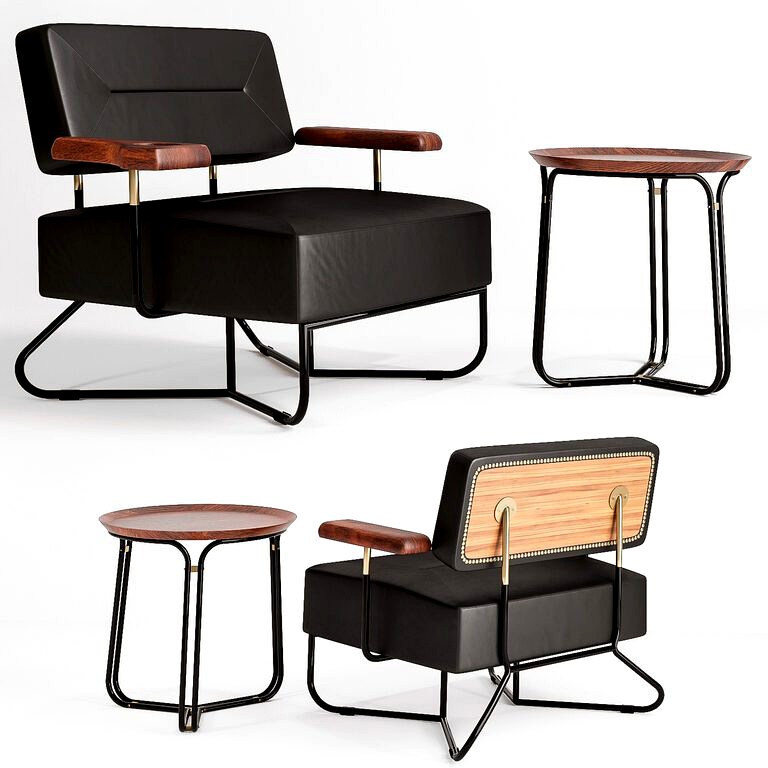 QT Armchair & Coffee Table by Stellar Works (126963) 3d model