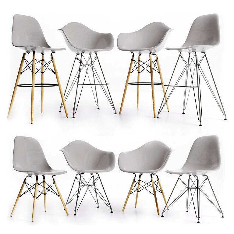 Eames Plastic GRA Chairs set (125998) 3d model