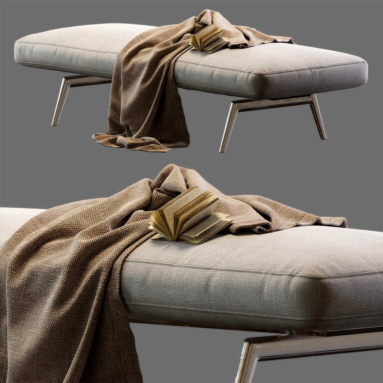 Flexform Este Bench (115635) 3d model