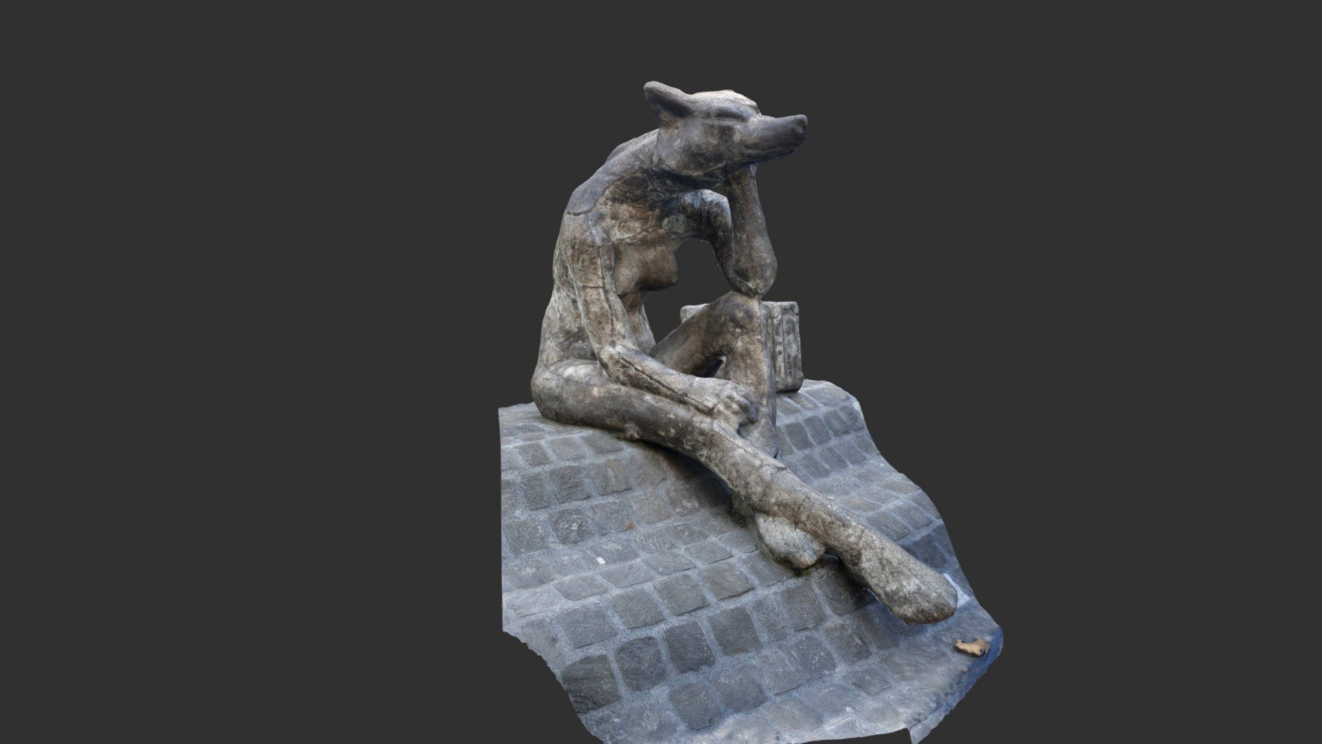 Dog - Man statue 3d model