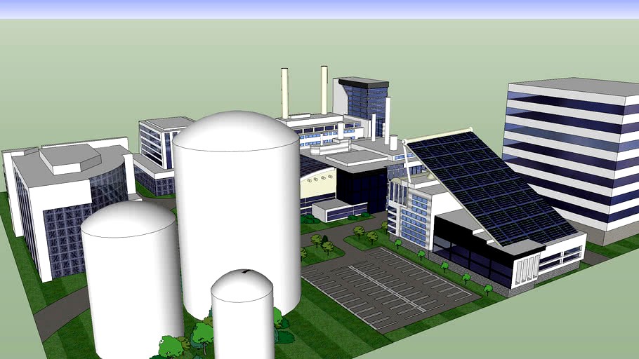 Waste-to-energy plant 3d model