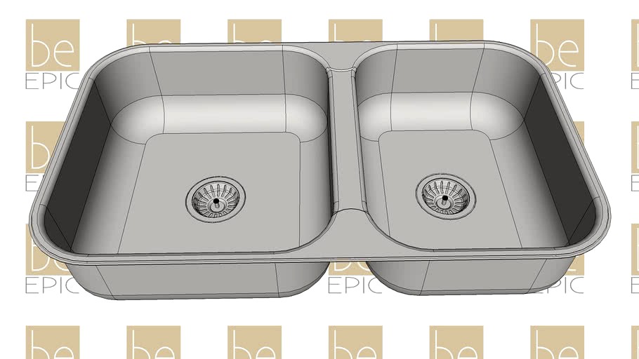 Cuba de embutir/sobrepor Isis 2C 34-28 BS em Aço Inox acetinado com 2 ...