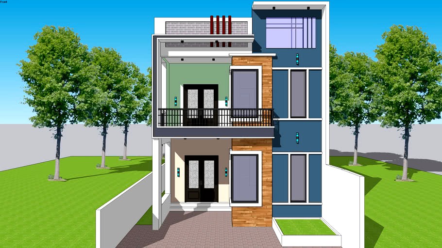 House Design Size 23 Feet X 37 Feet 3d Model house-design-size-23-feet-x-37-feet-3d-model