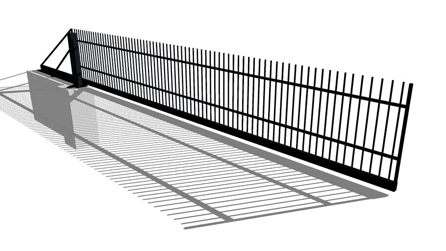 Sliding rolling gate animated 3d model