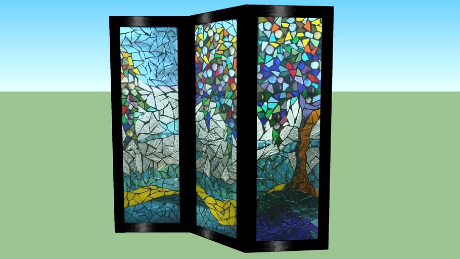STAINED GLASS SCREEN 3d model