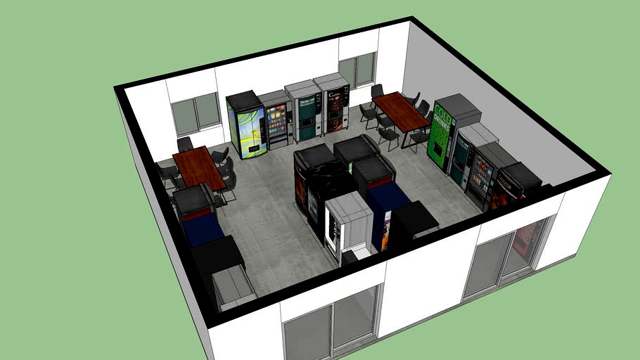 Break room 3D floor plan model