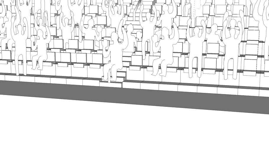stadium - crowd - webtoon 3d model