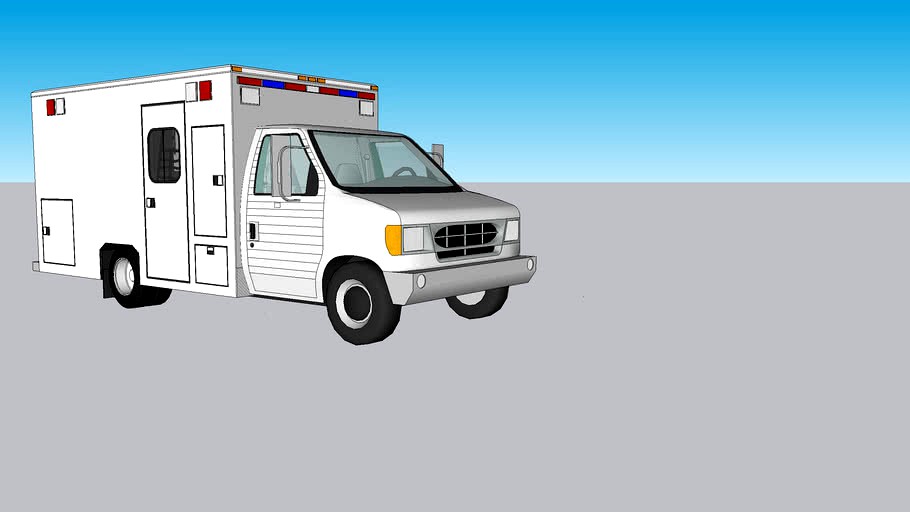 2000 Ford E-350 (blank ambulance 3d model