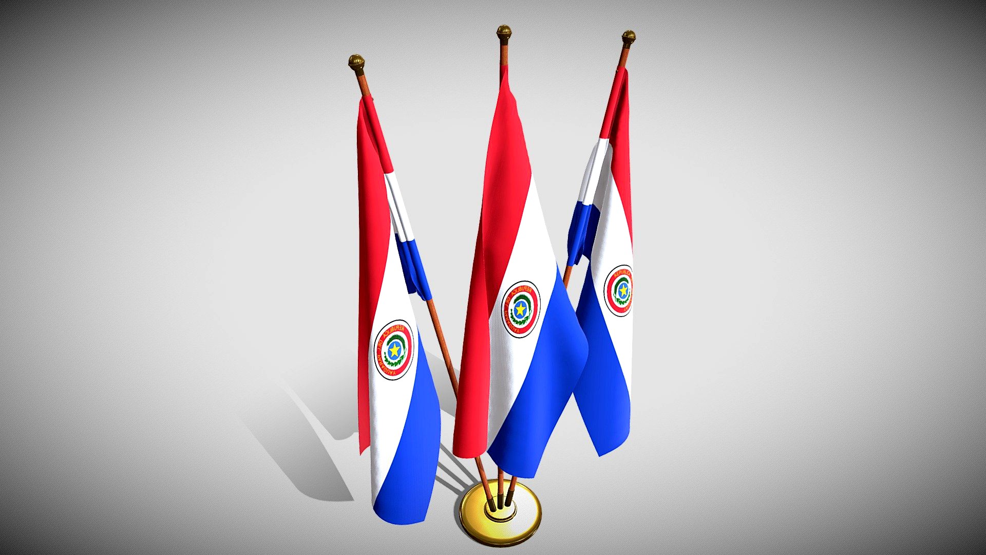 Paraguay Flag Pack 3d model