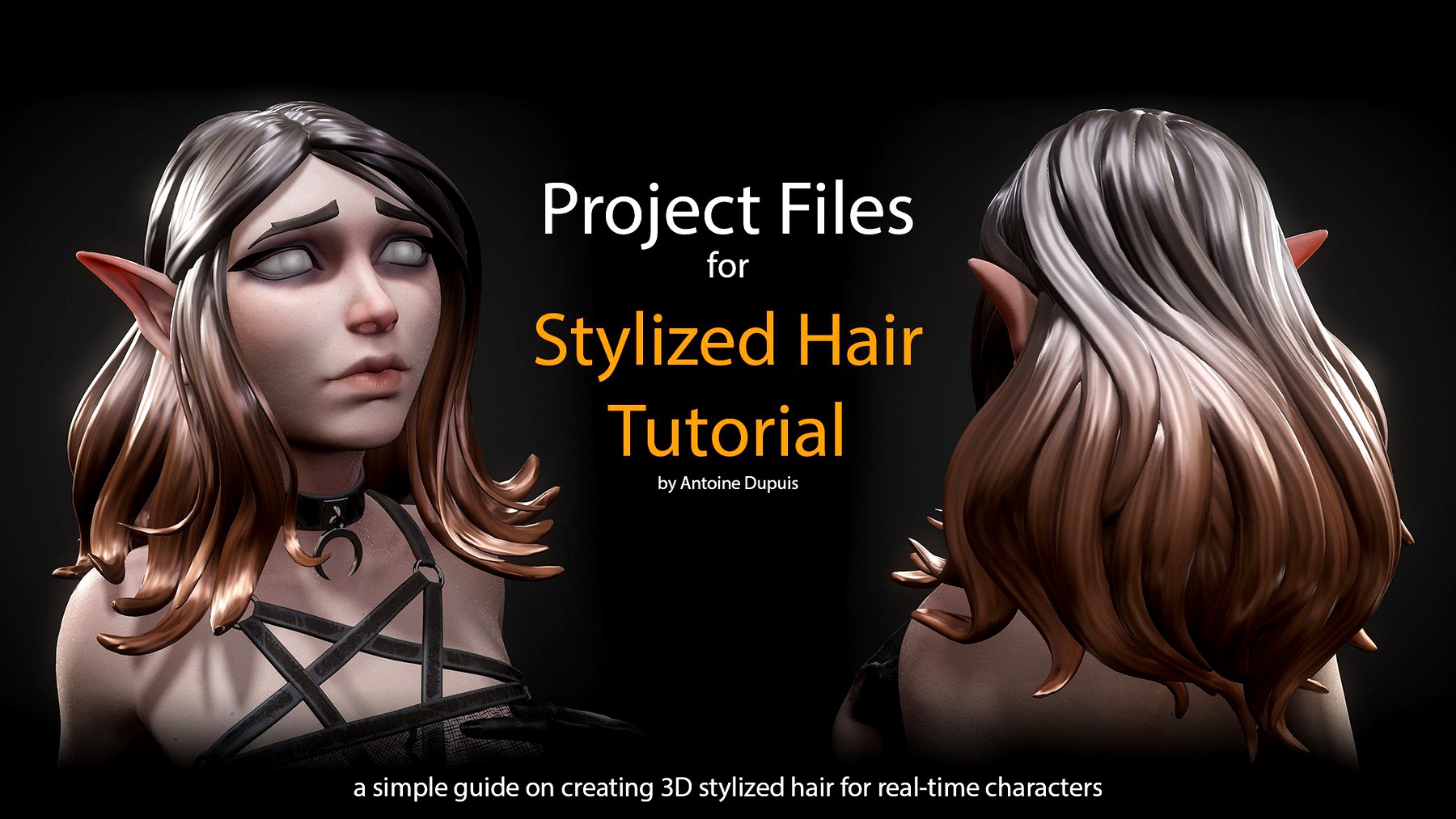 Stylized Hair Tutorial - PROJECT FILES 3d model