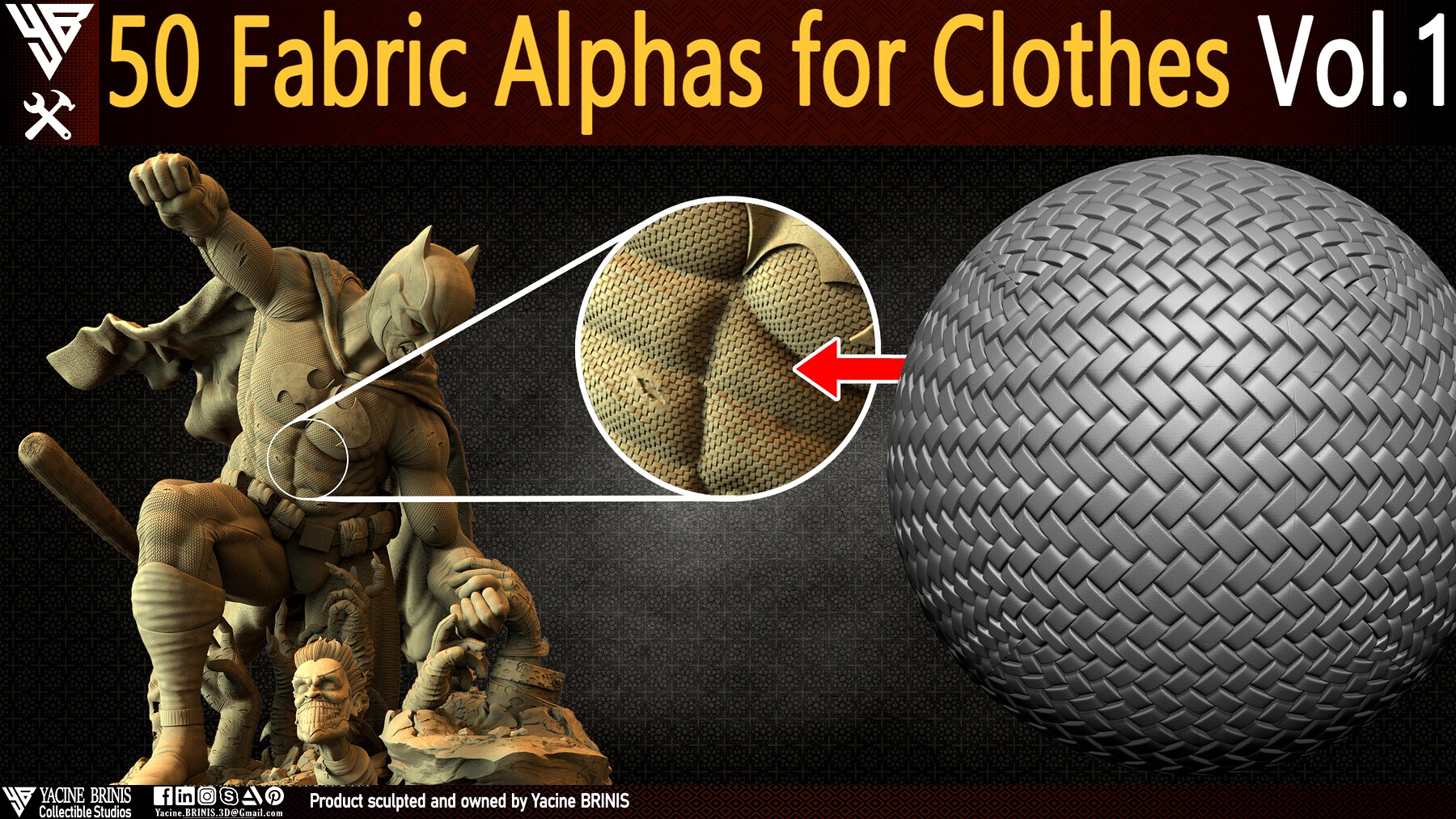 50 Fabric Alphas for Clothes Vol 01 3d model