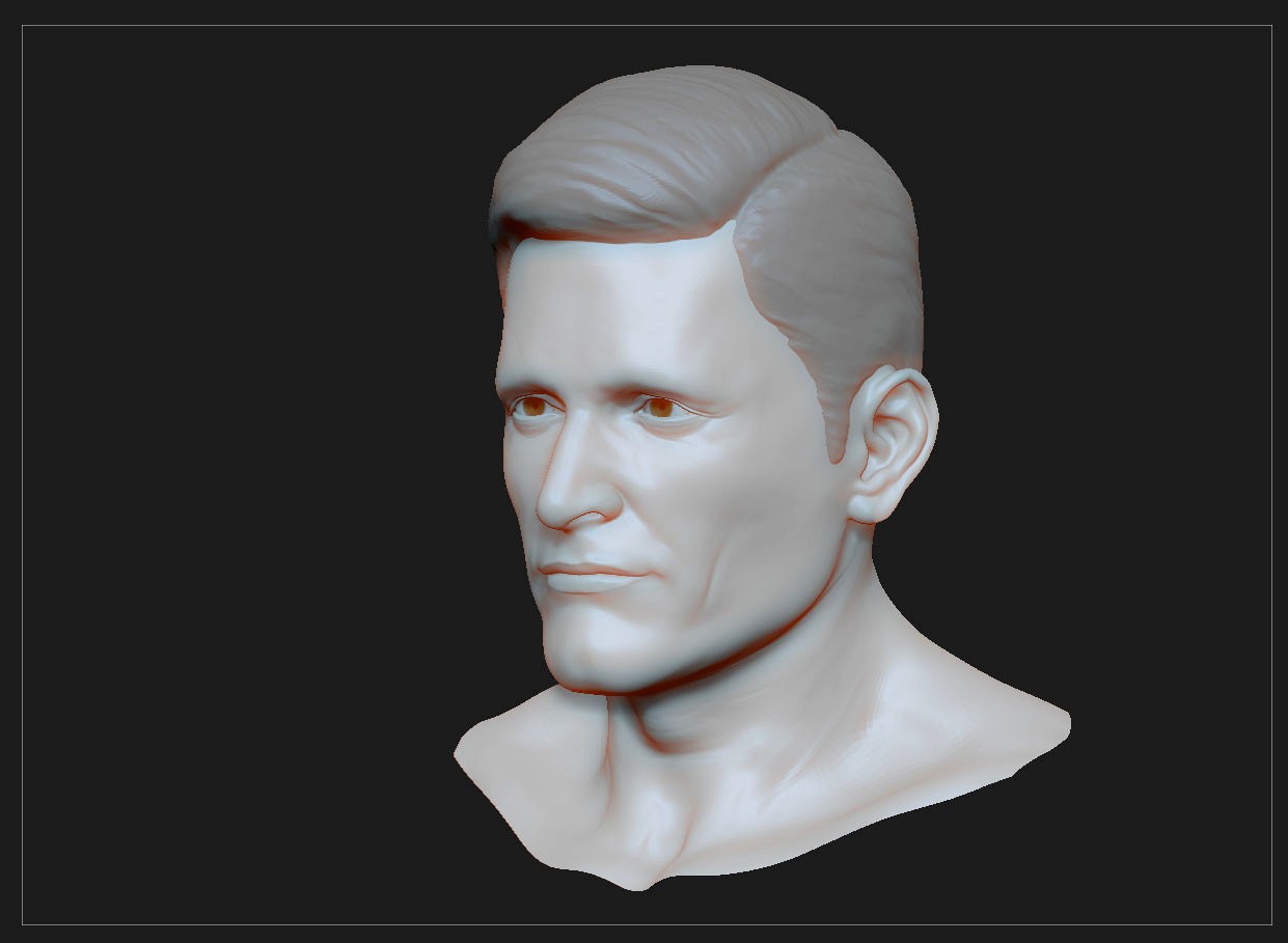 European Male Head Production Ready 3d model