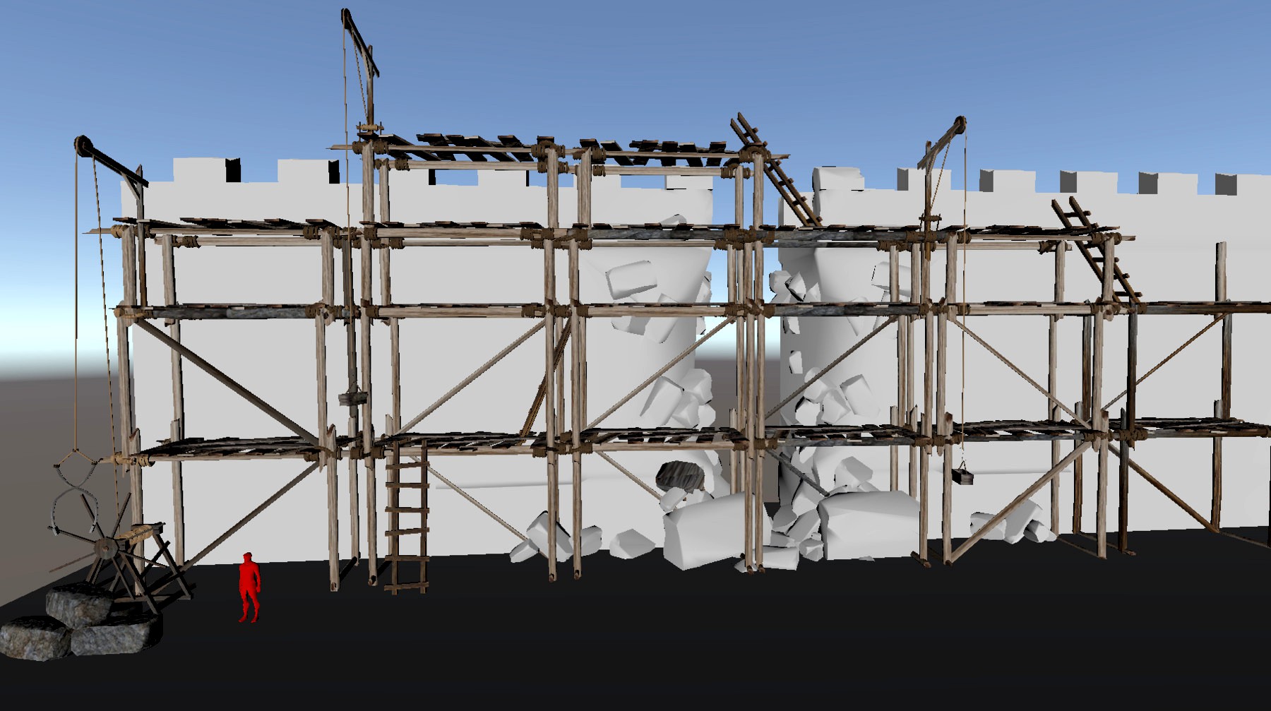 Medieval Scaffolding 3d model