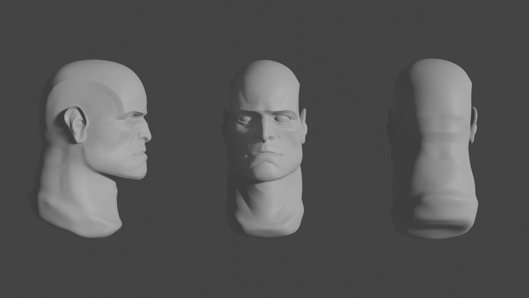Strong Male Head 3d model