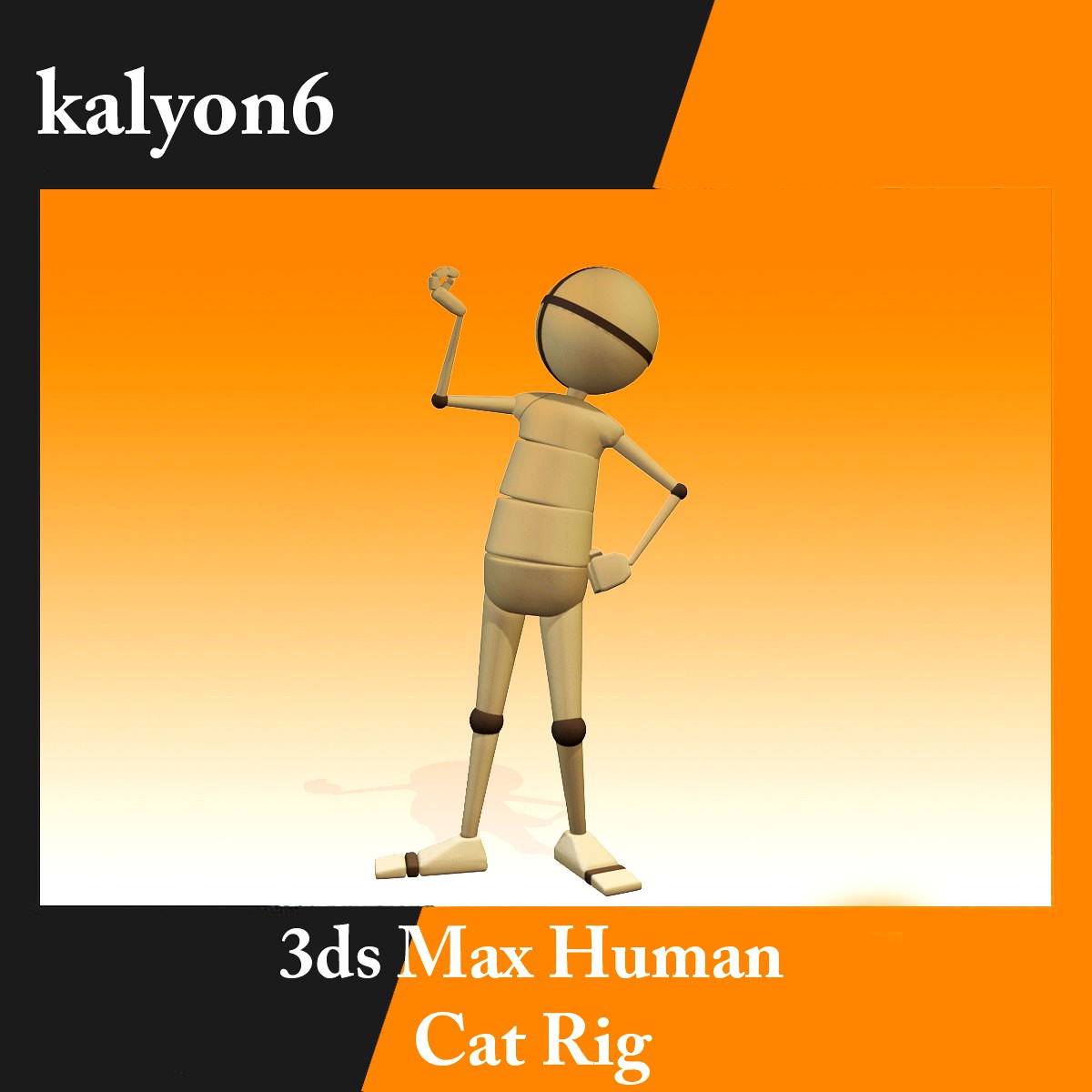 3ds Max Human Cat Rig model