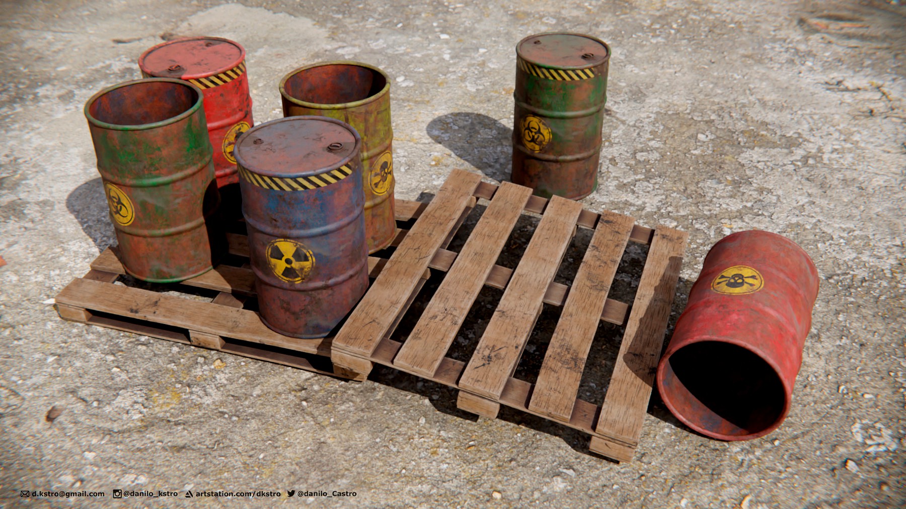 Toxic barrel | 3D Models | UDIM | 2K Textures Maps