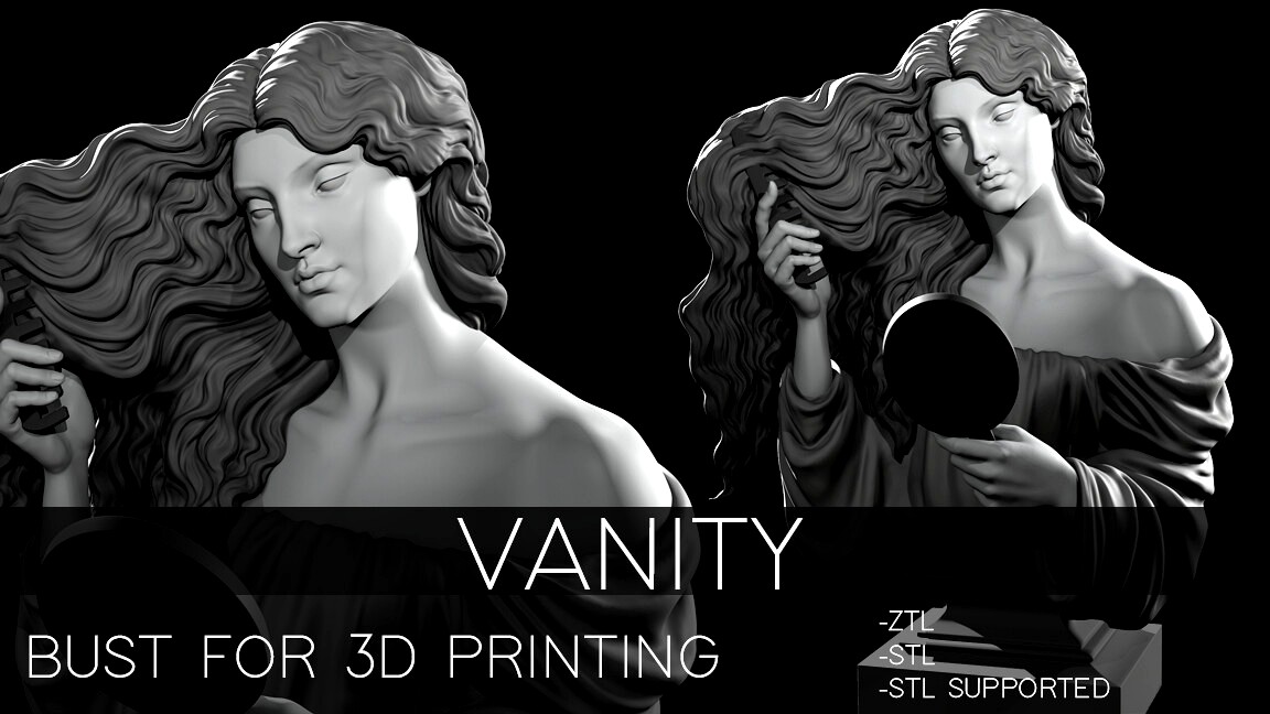 Vanity bust for 3D printing model