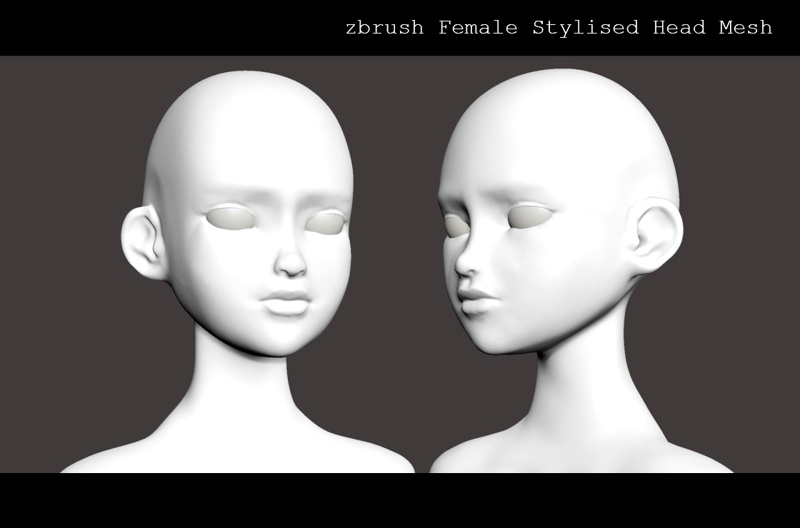 Stylised Female Head Basemesh 3d model