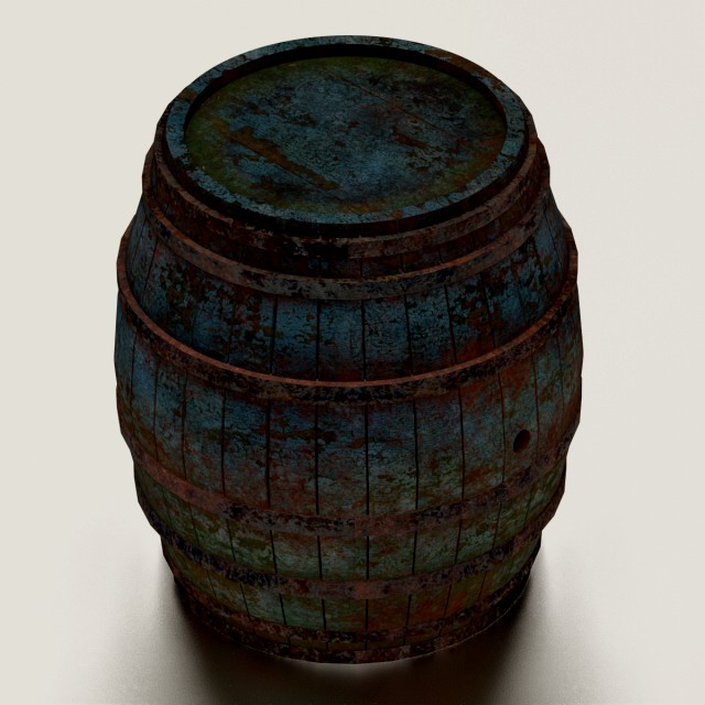 RUSTED BARREL LOW POLY GAMEREADY 3d model