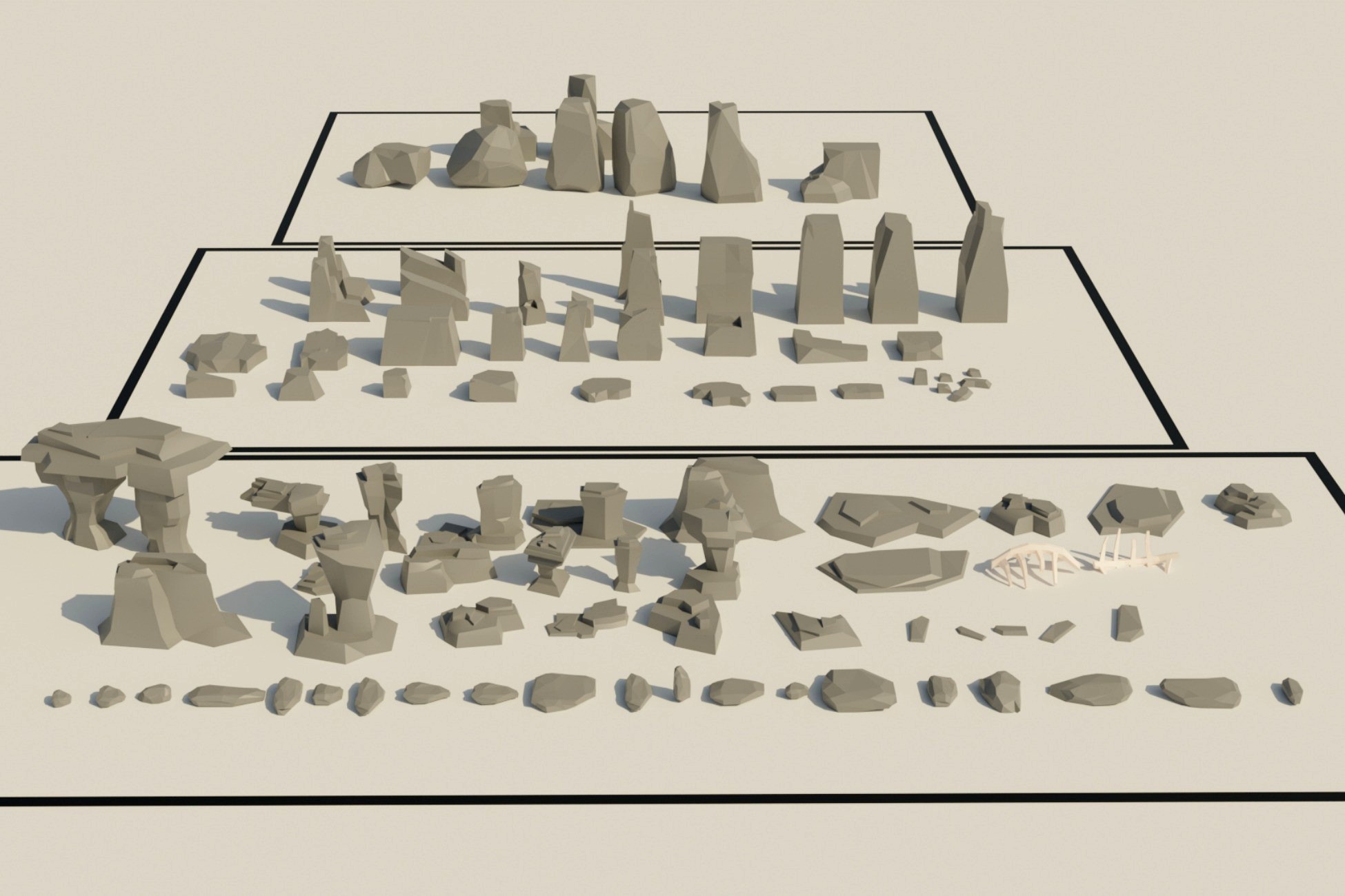 96 Low poly rocks 3d model