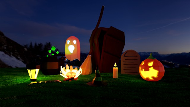 Halloween low poly pack 3d model