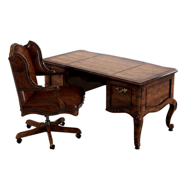 Century Office Outside Home Desk Cabot with Executive Chair set 3d model