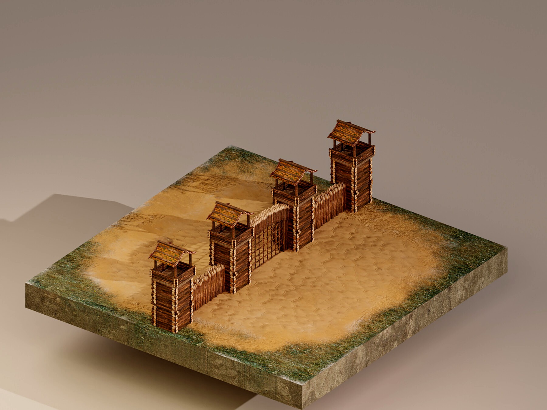 Castle Wall Level 1 3D Model