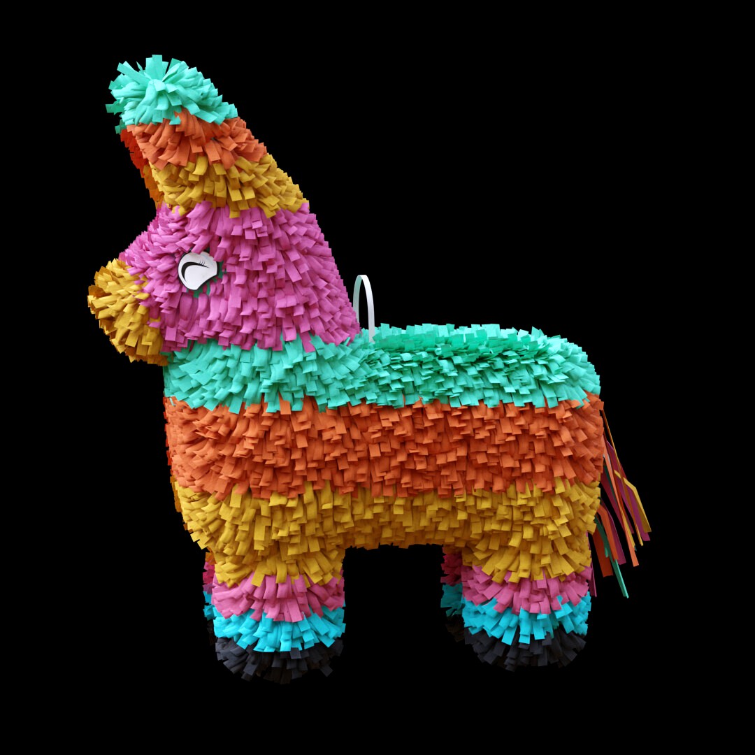 Lama Piñata (Pinata) 3D Prop, Blender + Reusable Materials and Geometry ...