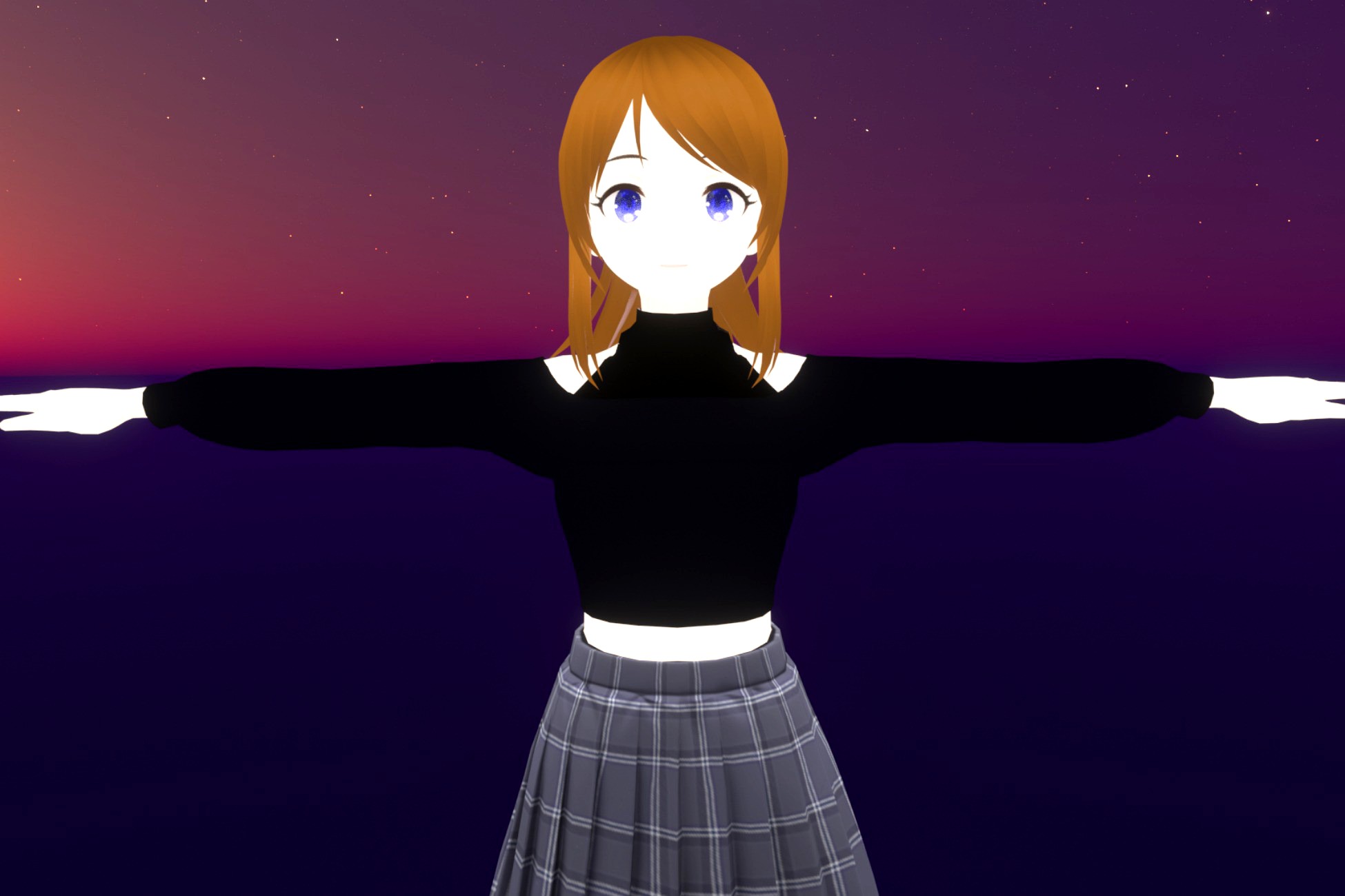 Cute Anime Girl Game Ready Low poly 3D model - Maria