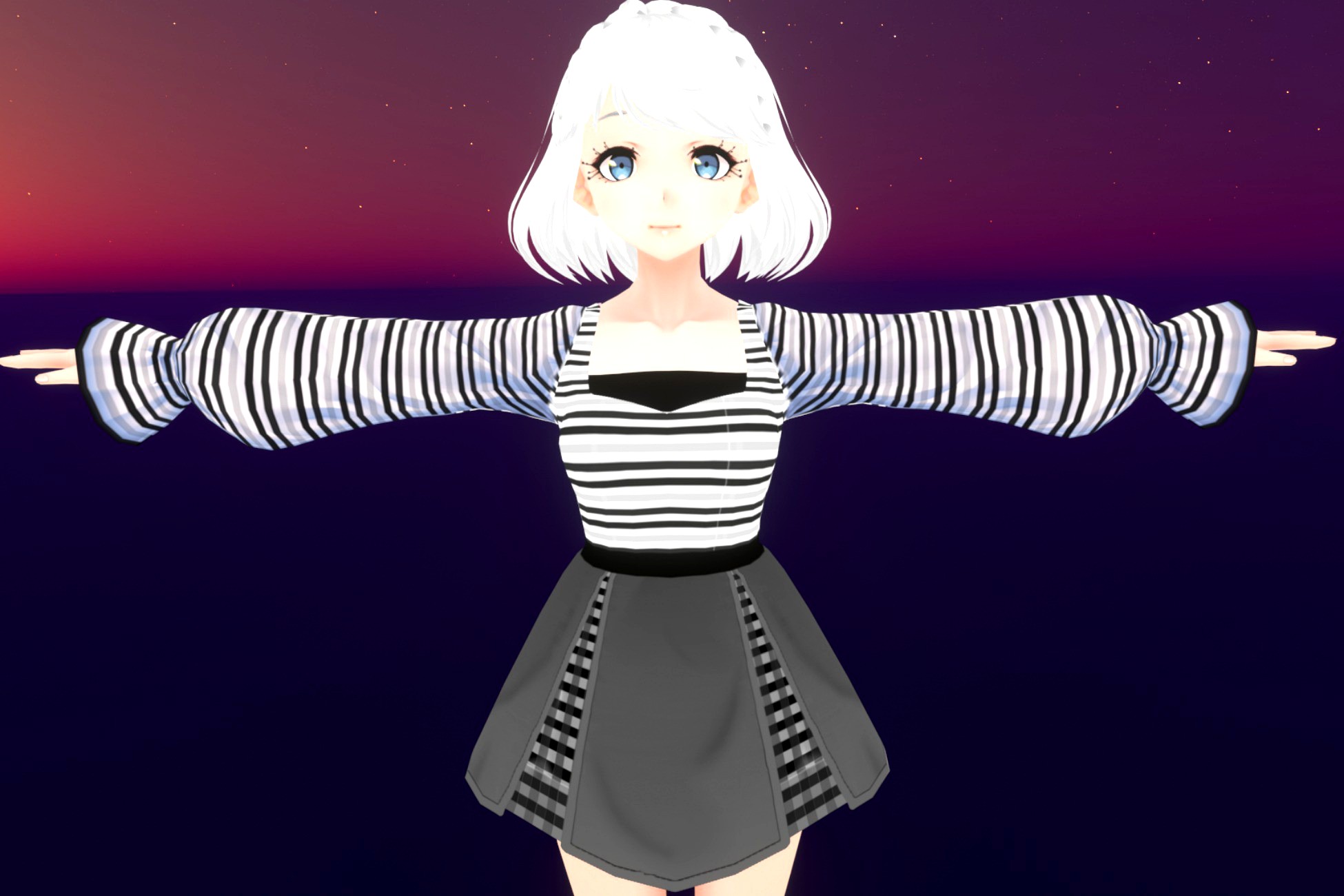 Cute Anime Girl Game Ready Low poly 3D model - Tamako