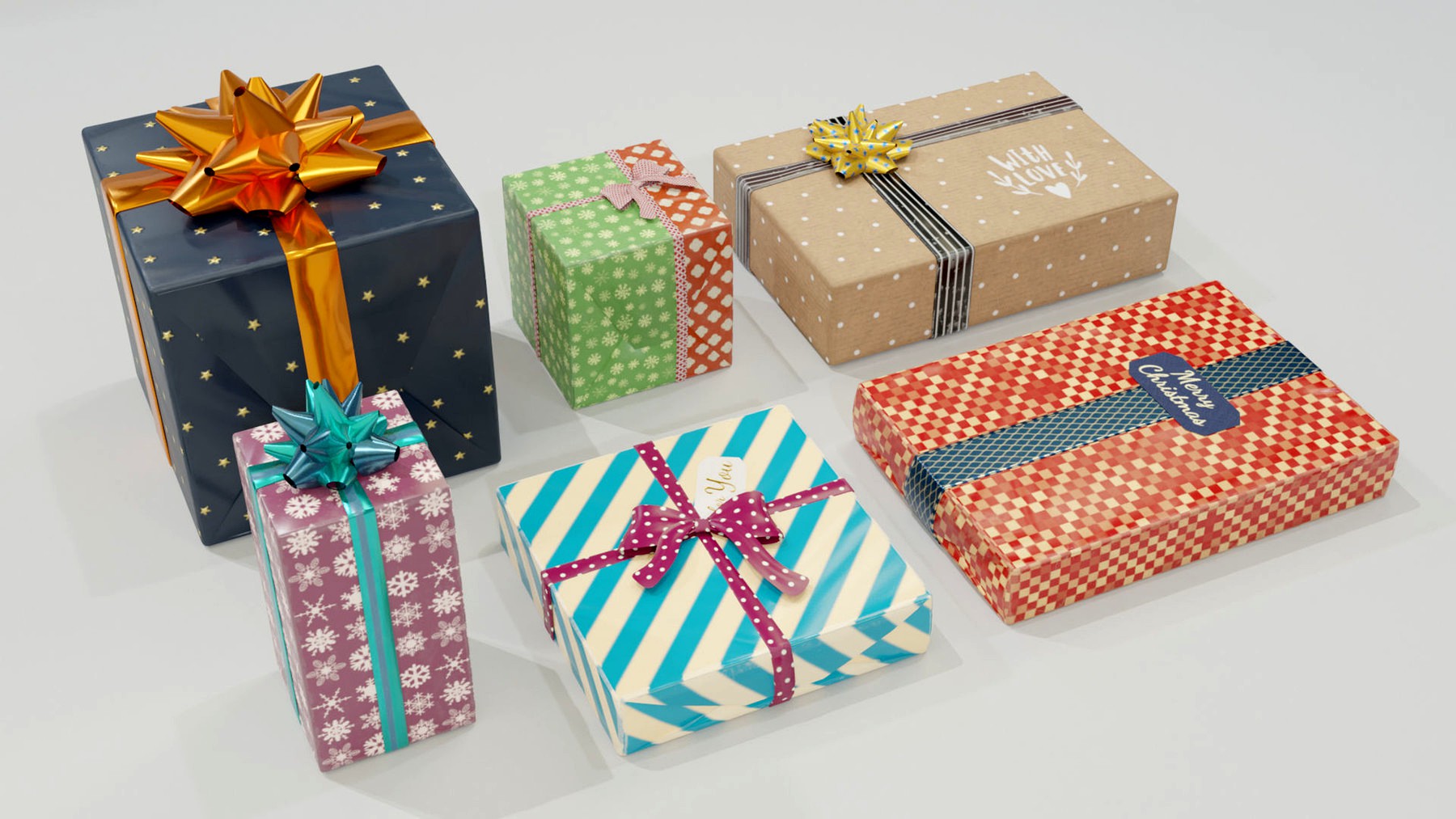 Gift boxes 3D Model
