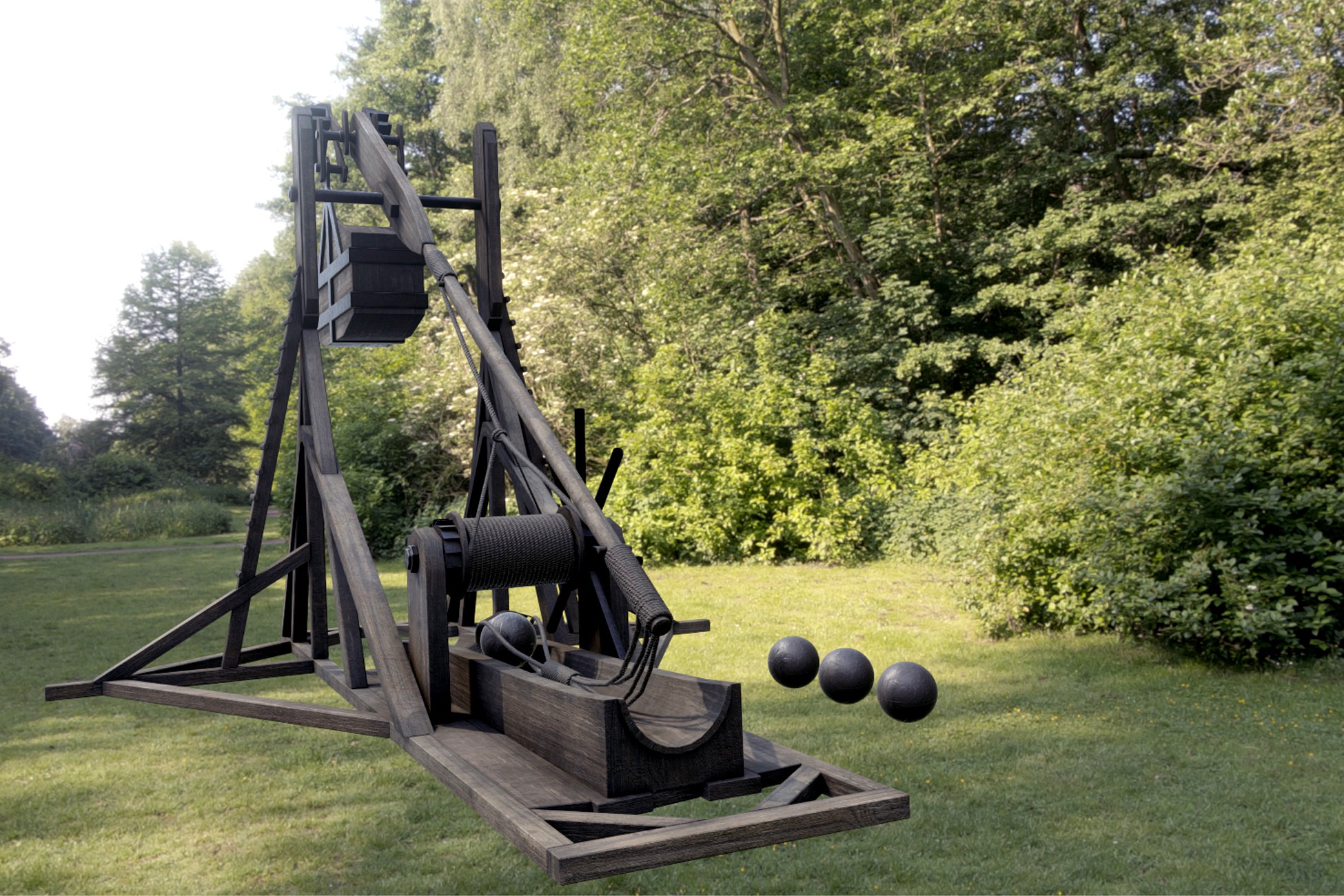 Medieval Trebuchet 3d model