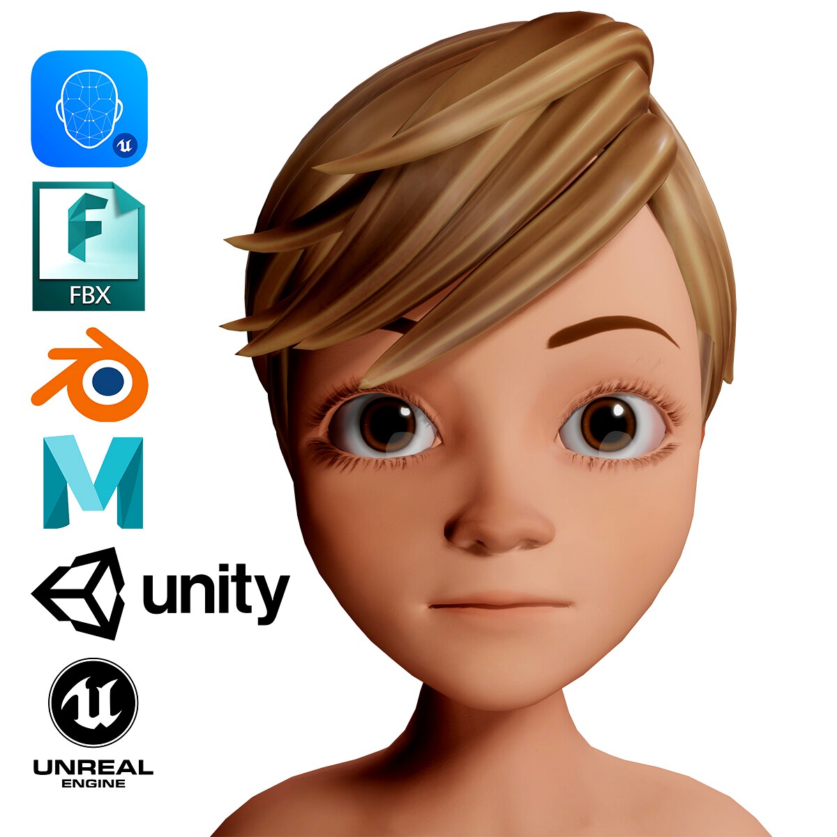 3D Cartoon male character young Man 3 model