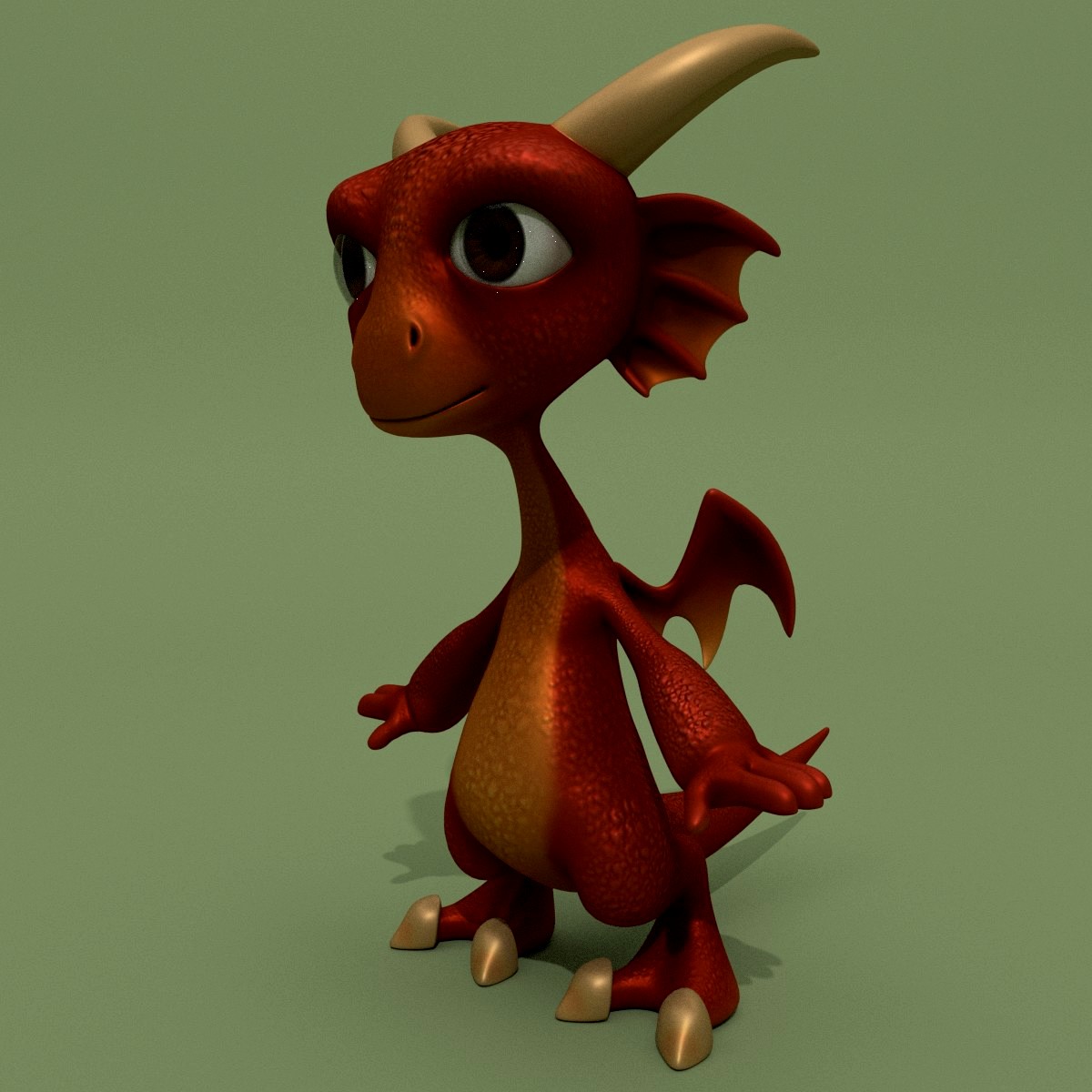 Cartoon Dragon Kid 3d model
