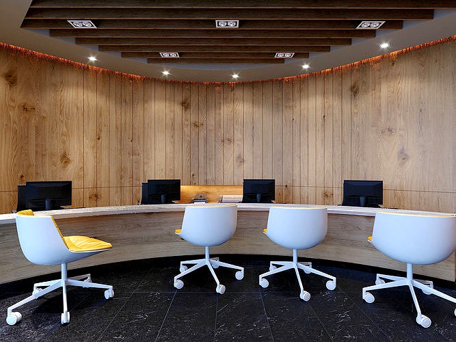 CURVED RECEPTION AREA 3d model