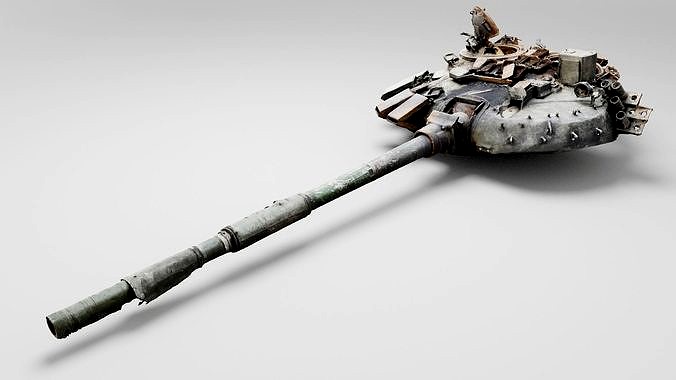 turret blown off from russian tank destroyed by Ukrainian army 3d model