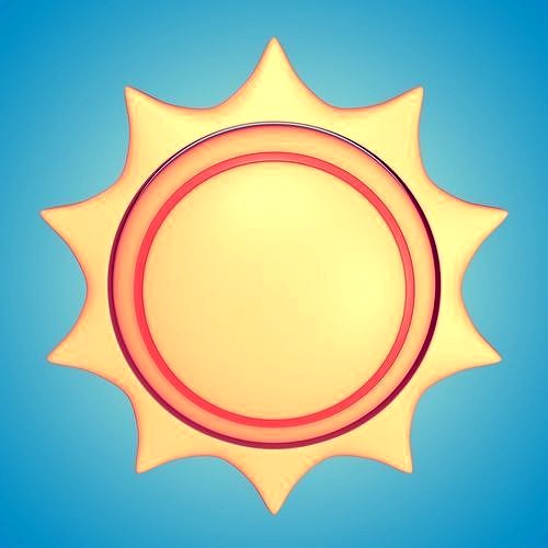 Cartoon Sun -- Low Poly 3d model
