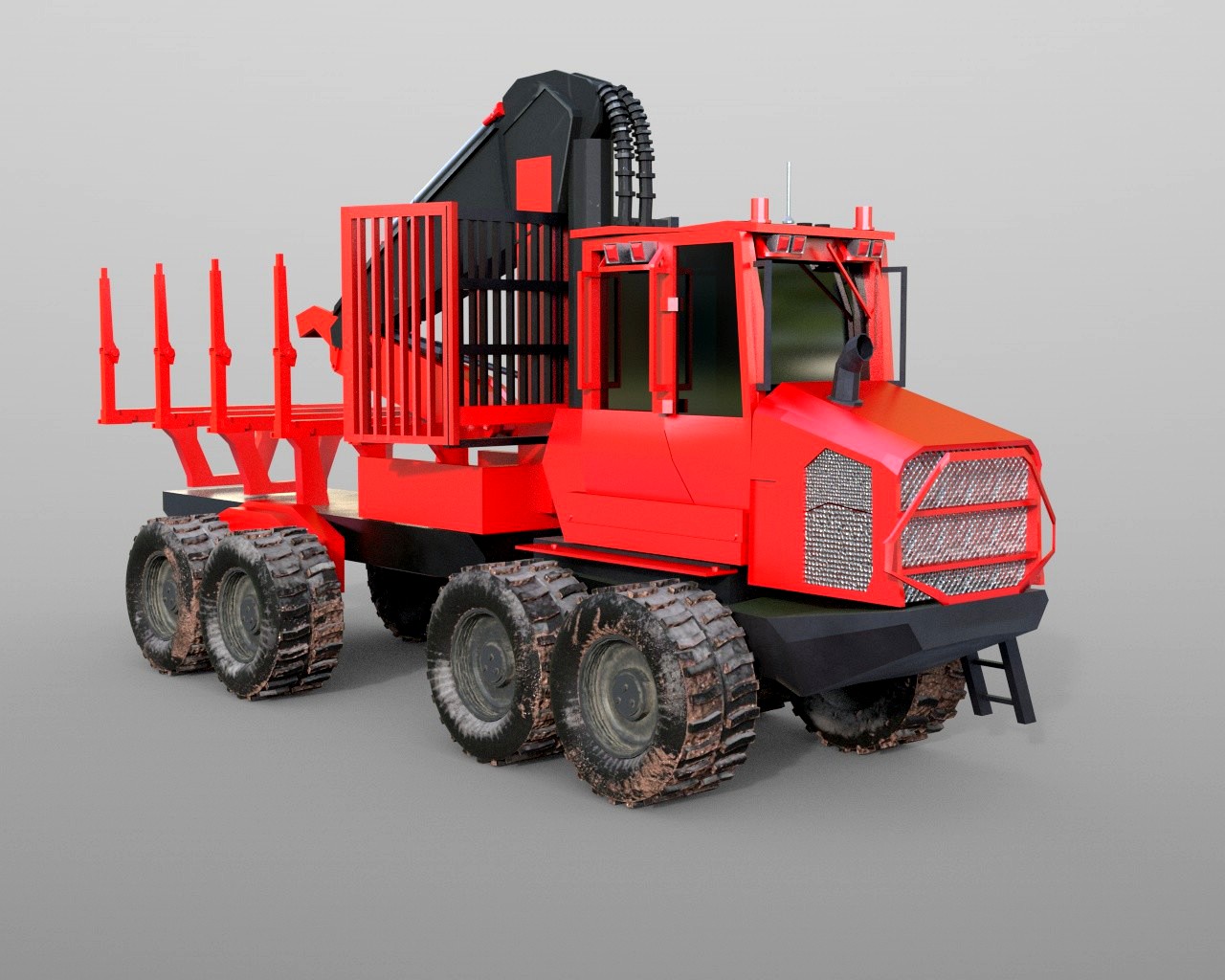 Komatsu forwarder 3D Model