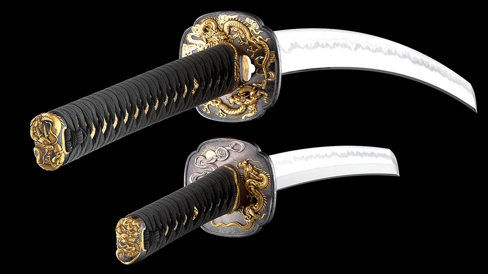 Katana samurai sword Models & Textures 3d